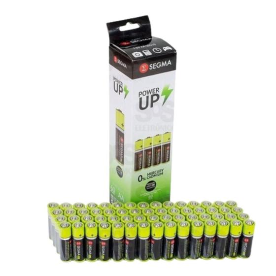 Pilha Aa Pequena Caixa Com 60 Und Segma Positivo / Negativo - Usc ...