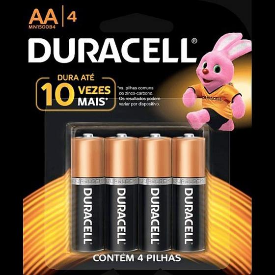 Pilha Alcalina AA Duracell 1.5V - 4 unidades - Pilhas - Magazine Luiza