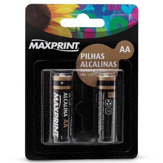 Pilha Alcalina Pequena AA 2 UN Maxprint - Pilhas - Magazine Luiza