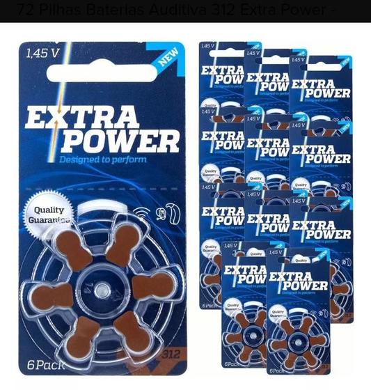 Pilha auditiva extra power 312 - 10 cartelas (60 baterias) - Acessórios ...