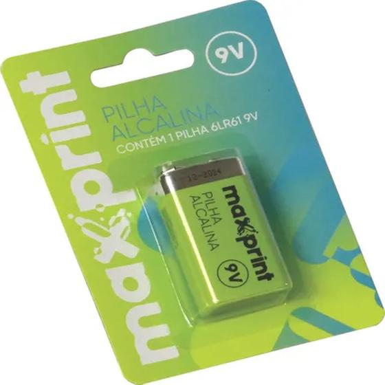 Pilha Bateria 9V Alcalina Maxprint 6LR61 Original - Max print - Bateria ...