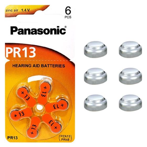 Pilha Bateria Auditiva PR13 Zinc Air 1.4V Panasonic - Cartela C/6 - Pilhas - Magazine Luiza