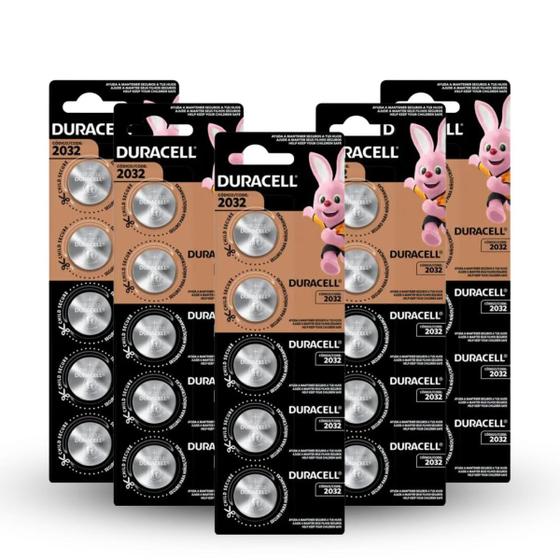 Pilha bateria de lítio duracell 2032 3 volts moeda pilhas botão redonda ...