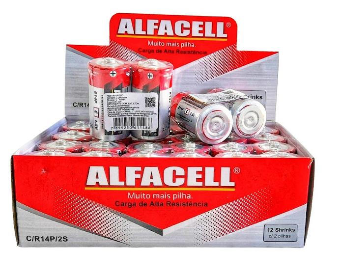 Pilha C Média Tamanho C Alfacell 1.5v Caixa Com 24 Uni Original ...