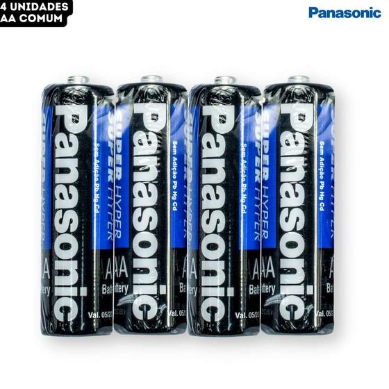 Pilha Comum Super Hyper Tubo AA Pequena Panasonic - pct 4 Unidades ...