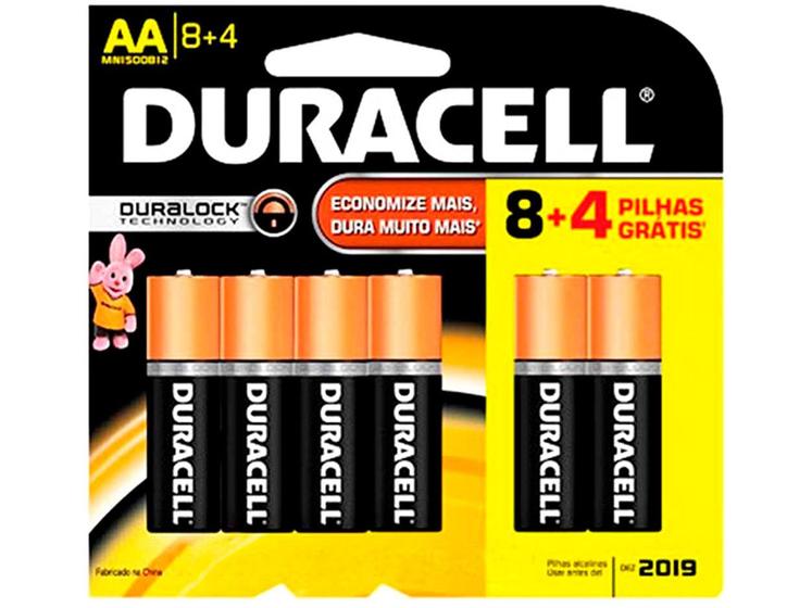 Pilha Duracell Alcalina Tipo AA - 12 unidades - Pilhas - Magazine Luiza