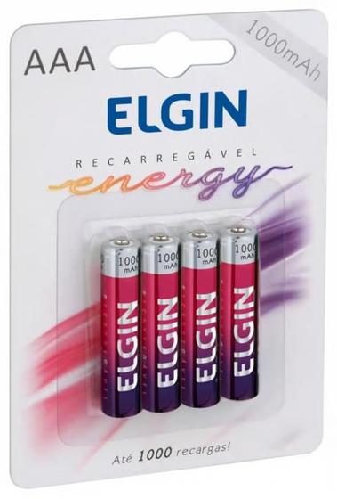 Pilha recarregável AAA Elgin Recarregáveis 82171 Cilíndrica - kit de 4 ...