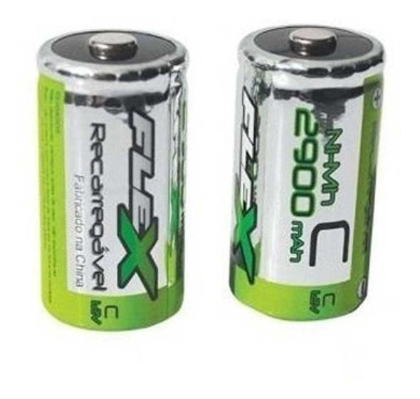 Pilha Recarregável Tipo C Média 2900 Mah Original - FLEX GOLD - Pilhas ...