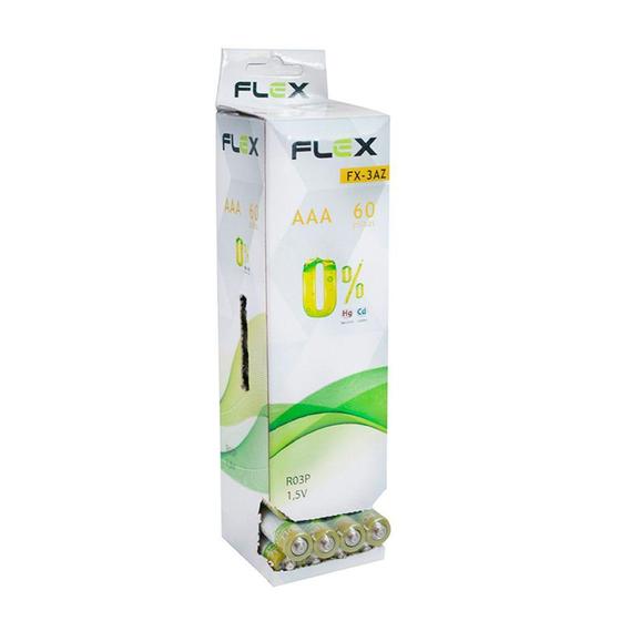 Pilha Zinco-Carbono AAA, Tubo com 60 Unidades - FX-3AZ - Flexgold - Pilhas - Magazine Luiza