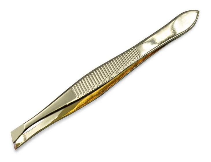 Pinça de Aço Inox para Design de Sobrancelhas Reta Chanfrada Fina ...