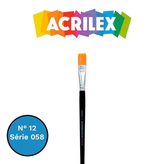 Pincel Chanfrado Sintético Dourado N12 Acrilex - Pincéis para Pintura ...