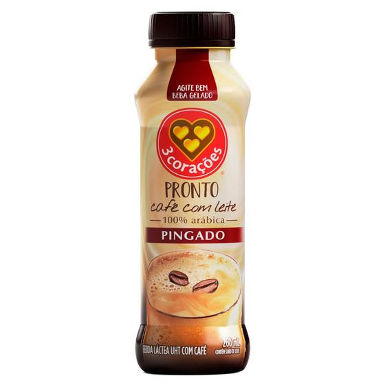 Pingado Pronto 3 Corações Café com Leite 260ml - Café com Leite ...