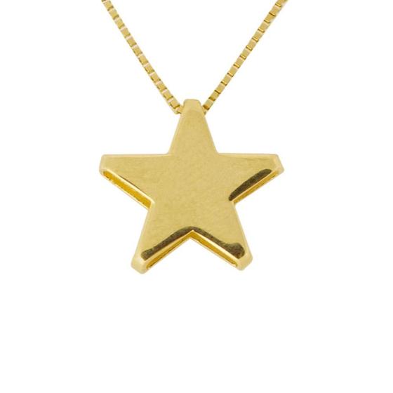 Pingente Estrela Em Ouro 18K Galeria Estrela Lisa Vazada Frente e Verso ...