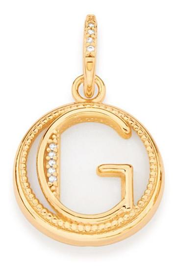Pingente Madre Pérola Letra E Zircônias Rommanel 542424 Vb LETRA G ...