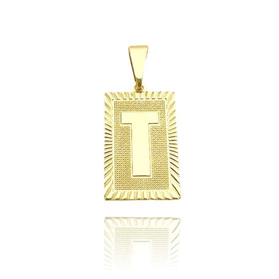 Pingente Masculino Ouro De Letra (Entra e Escolha Sua Letra) Banhado ...