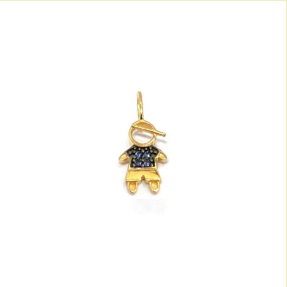 Pingente Menino Criança Em Ouro 18k Com Zircônias - Primus LB Joias ...