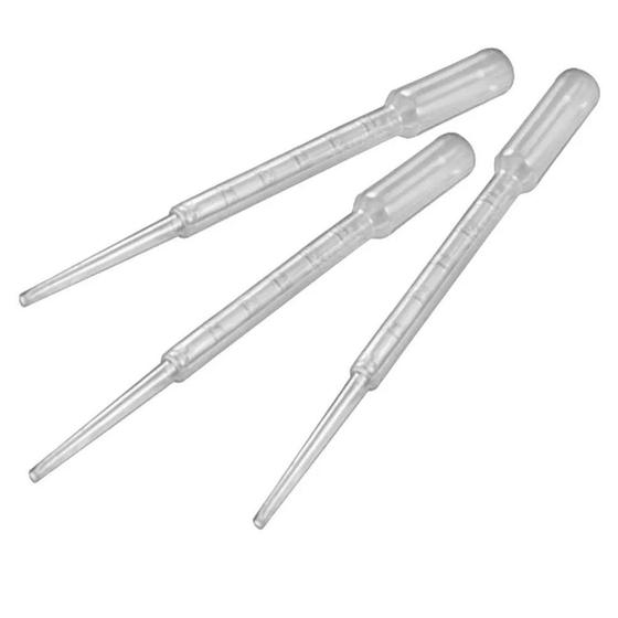 Pipeta Pasteur descartável 3ml não estéril, graduada, 500 Unidades , pacote com 500 unidades ...