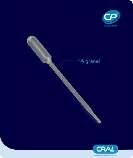 Pipeta Pasteur Plástica 3ml 500 Unidades Cralplast graduada com NF - Material Médico e ...