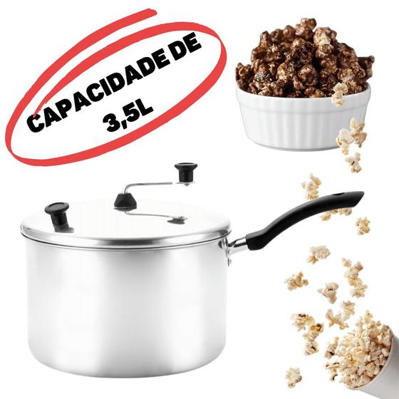 Pipoqueira Panela Alumínio 3.5l Pipoca Doce/sal Qualidade - Alegrete ...