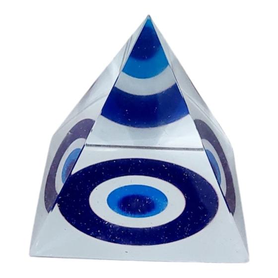 Pirâmide cristal Olho Grego turco 5 cm amuleto proteção - ASA ...