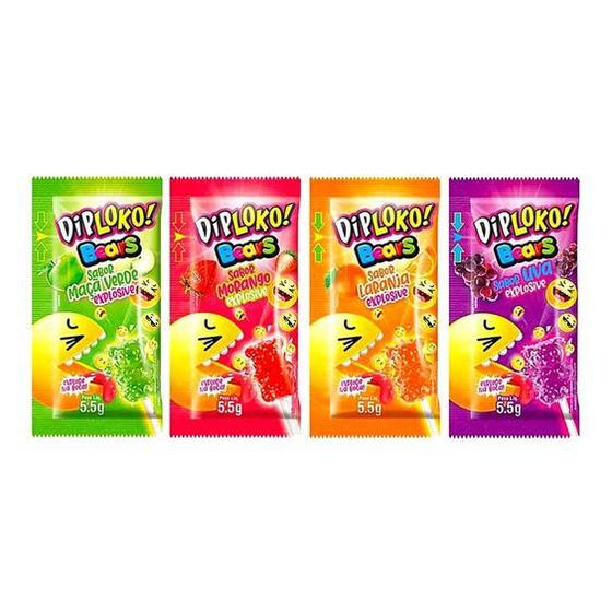 Pirulito Bears Com Cristais Explosivos Sabores Sortidos 48Un - Danilla ...