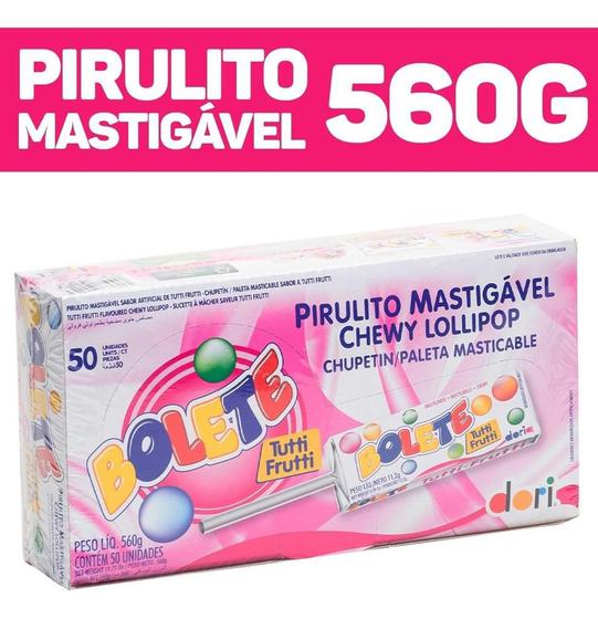 Pirulito Bolete Sabores Sortidos Vem Com Chiclete - Cx 50un - DORI ...