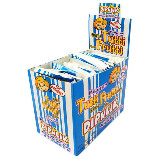Pirulito com Açúcar Sabor Tutti Frutti c/20 - Dipnlik - Pirulito ...