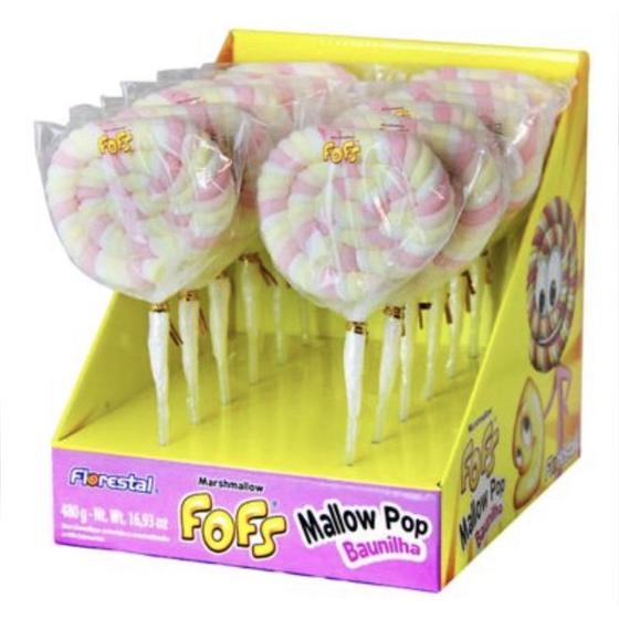 Pirulito de Marshmallow Coração Rosa Fofs 40g C/12 Unids - Florestal ...