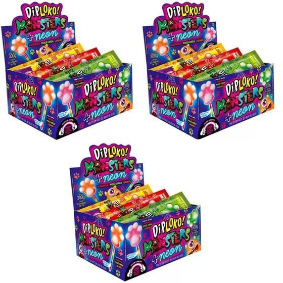 Pirulito De Patinha Palito Neon Três Sabores Contém 90 Un - Danilla ...