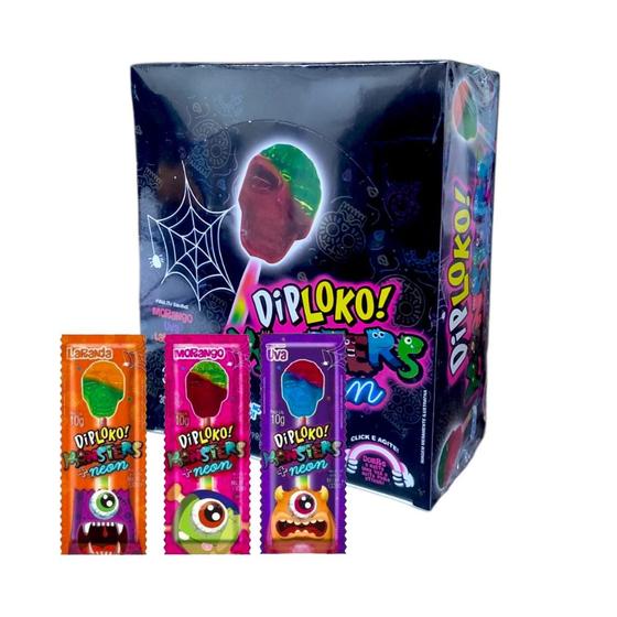Pirulito Diploko Monsters Neon Sortido - 300g - Danilla - Pirulito ...