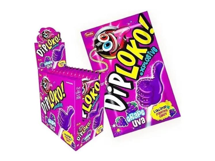Pirulito DipLoko Pó Explode na Boca Uva 15u - Danilla Foods Brasil LTDA ...