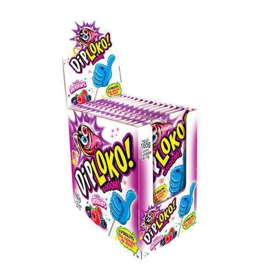 Pirulito Explosivo Dip Loko Boom Wild Berries 15X11G - Danilla Foods ...