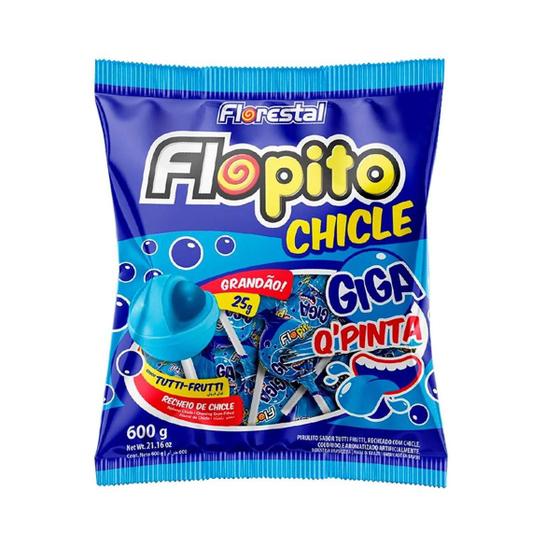 Pirulito flopito chicle giga q pinta sabor tutti-frutti 600g Florestal ...