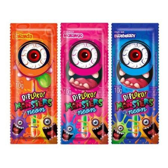 Pirulito Fluorescente Monsters Sabores Diversos 90 Unidades - Danilla ...