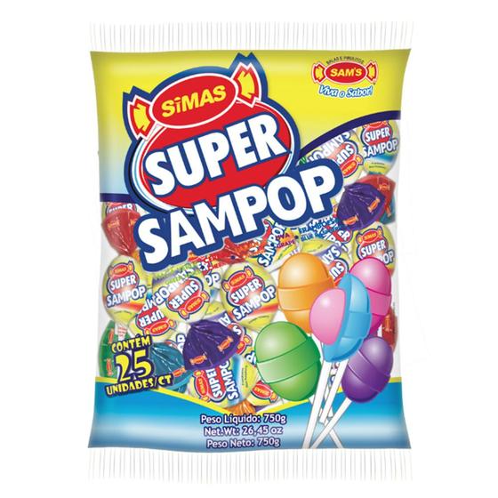 Pirulito Super Sampop Mix Recheio Chiclete c/25 - Sams - Pirulito ...