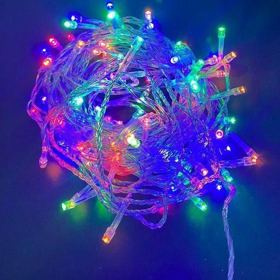 Pisca 100 lampadas led 8m multifuncao colorido caixa vermelha e amarela ...