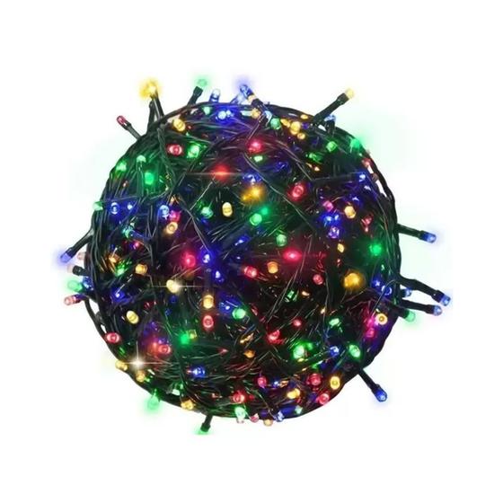Pisca Pisca Colorido 100 Led 10mt Decoração Arvore de Natal - Hiper ...