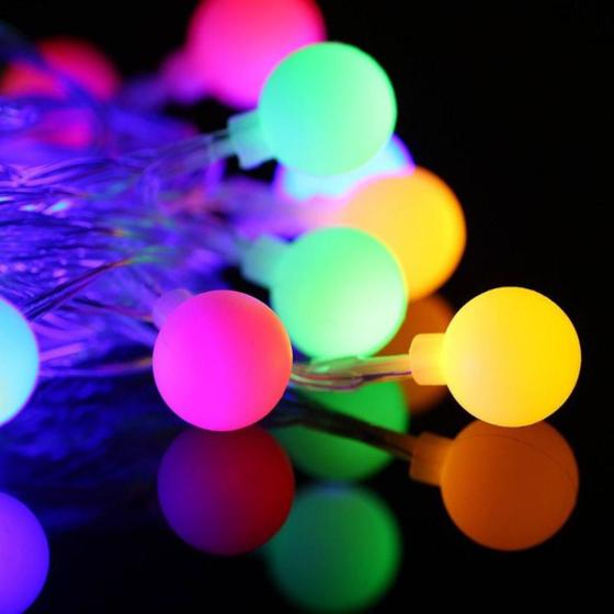 Pisca Pisca Colorido Decoração Natalina 6 Metros Bolinhas Cordão 40 LED ...