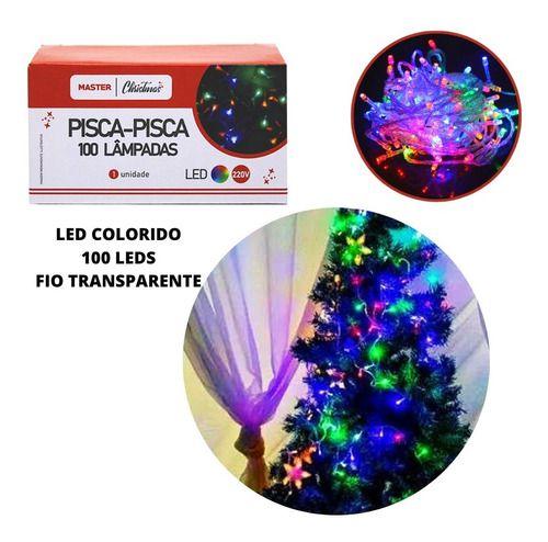 Pisca Pisca Colorido Fio Transparente 8 Metros 100 Lâmpadas - 220V ...