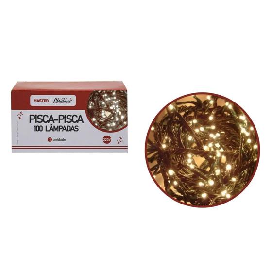 Pisca Pisca com 100 Lâmpadas Arroz Branco 8 Funções 3,5mt 220V - Master ...