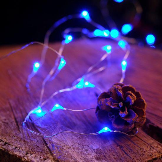 Pisca Pisca com 30 Leds Azul Claro Cordão de Arame 2,94m 2 Pilha ...