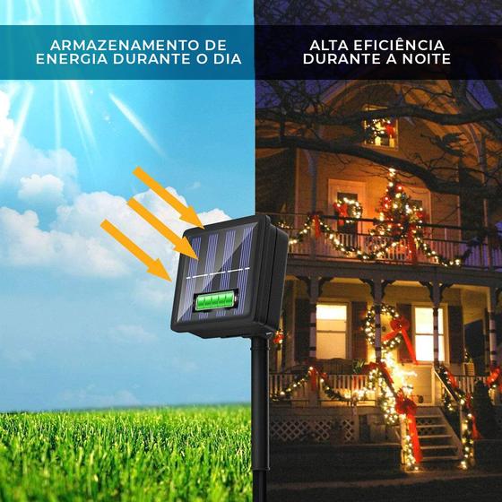 Pisca Pisca Fio de Fada Solar Led 200 Lâmpadas Douradas 20m - Krillmall ...