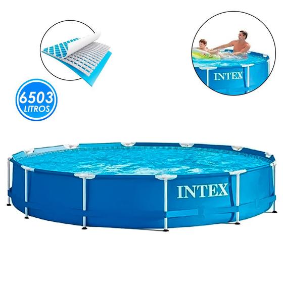Piscina de armação de metal 6503 litros redonda 3,66m x 76cm intex ...