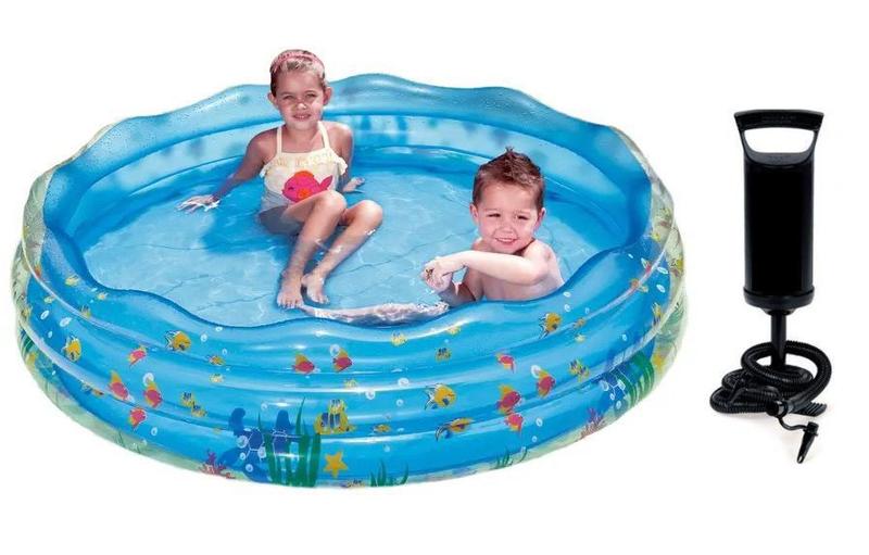 Piscina Inflável Infantil Aquário Summer Waves com Bomba de Inflar ...