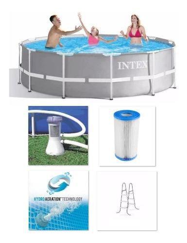 Piscina Intex 8592 Litros Prism Frame com Bomba Filtro 110v e Escada ...