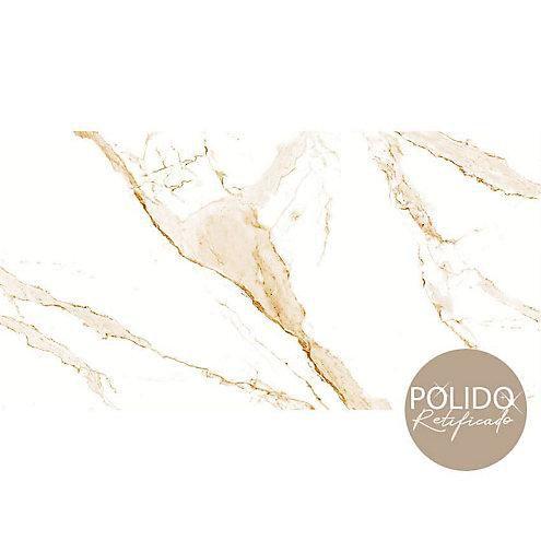 Piso Calacata Bege Retificado Polido 60x120cm Caixa 2,16m² Holztek ...