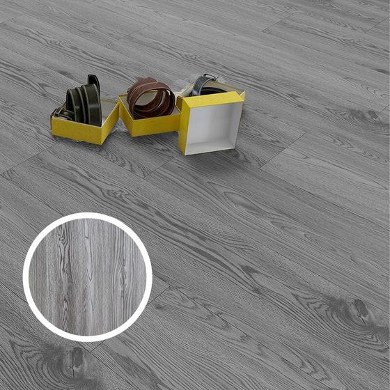 Piso Vinílico Autocolante Amadeirado Régua 5M² Cor Cinza - Tubrax ...