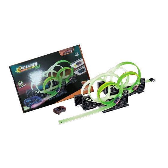 Pista De Carrinho Led Com Loop Duplo 360 Brilha No Escuro - Zoop ...