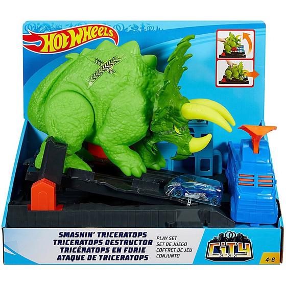 Pista Hot Wheels - Ataque de Triceratops - City vs Robo Beasts - Mattel ...
