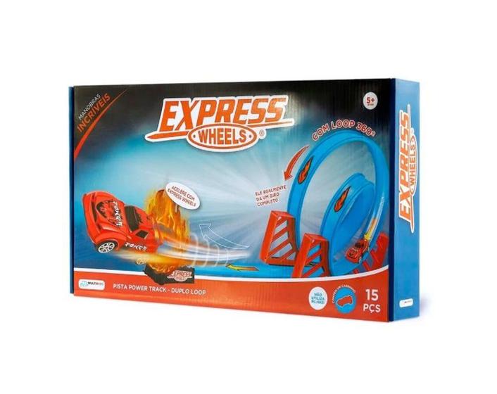 Pista Power Track Duplo Loop Express Wheels - Multikids - Pistas de Brinquedo - Magazine Luiza
